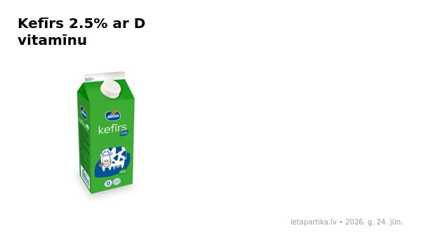 Kefīrs 2.5% ar D vitamīnu 1.5 kg, Alma - Lēta Pārtika