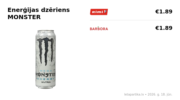 Enerģijas dzēriens Monster Ultra Mega 553ml - Lēta Pārtika