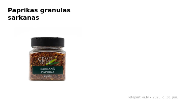 Paprikas granulas sarkanas 100g GEMO SPICE M [6] - Lēta Pārtika
